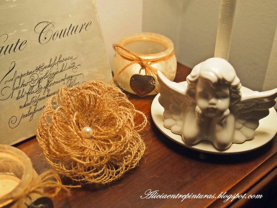 Flores De Arpillera Con Tallos En Estilo Shabby Chic 780+ Flores De